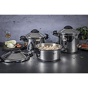 Kuhn Rikon 3762 Duromatic Top Stainless Steel Pressure Cooker with Side Grips, 6 Litre / 24 cm