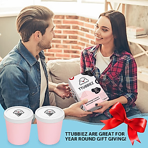 TTUBBIEZ Ice Cream Containers (2 Pack - 1 Quart Each), Ice Cream Containers for Homemade Ice Cream, Ice Cream Storage Containers for Freezer, 1 Quart Freezer Containers for Ice Cream Storage - Pink