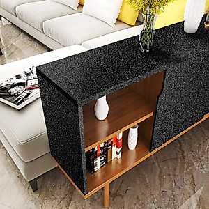 Stickyart Black Glitter Wallpaper Peel and Stick Sparkle Wallpaper Roll Self Adhesive Glitter Contact Paper for Cabinets Removable Glitter Fabric Wallpaper Decorative Bedroom Accent Walls 15.8"x78.7"