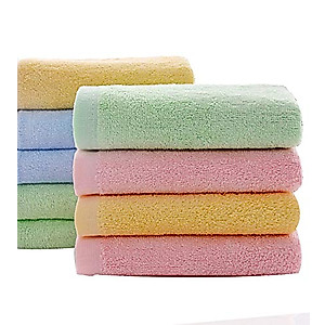 Hand Towels, YiYaYo Bamboo Washcloth Hand Towel Set [ 8-Pack, 10'' x 20''], Multi-Purpose Fingertip Towels, Super Softness Face Cloths, Towels for Baby, Kids, Bathroom, Hote, Spa, Kitchen, and More