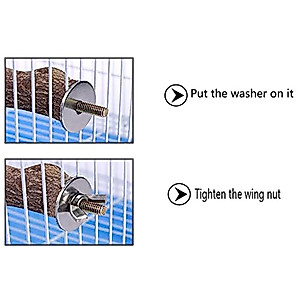 QeeHeng Bird Stand Perch,Natural Wood Parrot Perch Bird Cage,Bird Cage Perches for Parrots,Small Parakeets Cockatiels, Macaws, Parrots, Love Birds, Finches