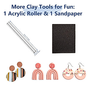 Dacmern 689pcs Polymer Clay Cutters Set - 39 Shapes Stainless Steel Clay Cutters with 8 Circle Cutters, 640pcs Earring Making Kit and 2 Polymer Clay Tools, Clay Cutters for Polymer Clay Jewelry