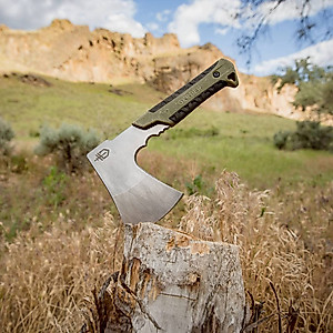 Gerber Gear Pack Hatchet - 3.5" Steel Blade with Full Tang - Camping Hatchet with Included Mountable Nylon Sheath - Sage Green