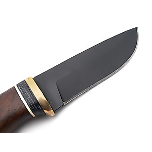Nooraki HK-367 Premium Handmade High Carbon Steel Hunting Knife with Sheath. 9'’ Fixed Blade with Rosewood Handle. Survival and Bushcraft Knife. EDC Belt Bowie ideal Knife for Camping or everyday use