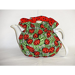 2 Cup Pretty Lady Bugs & Daisies Reversible Tea Pot Cozy