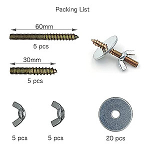 M-TOP Screw and Nuts for Building Bird Perch Stand, Hamster Platform, Chinchilla Wooden House, Small Animal Playground-Connecting and Fixing to Pet Cage(10 Packs)
