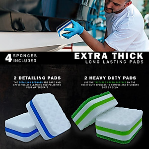 WAVESRX Marine Scuff & Grime Remover Pads Boat & Jet Ski Magic Erasers | Cleaning & Polishing Sponges Remove Dirt, Deck Marks, Scratches & Black Streaks | Stronger & More Durable