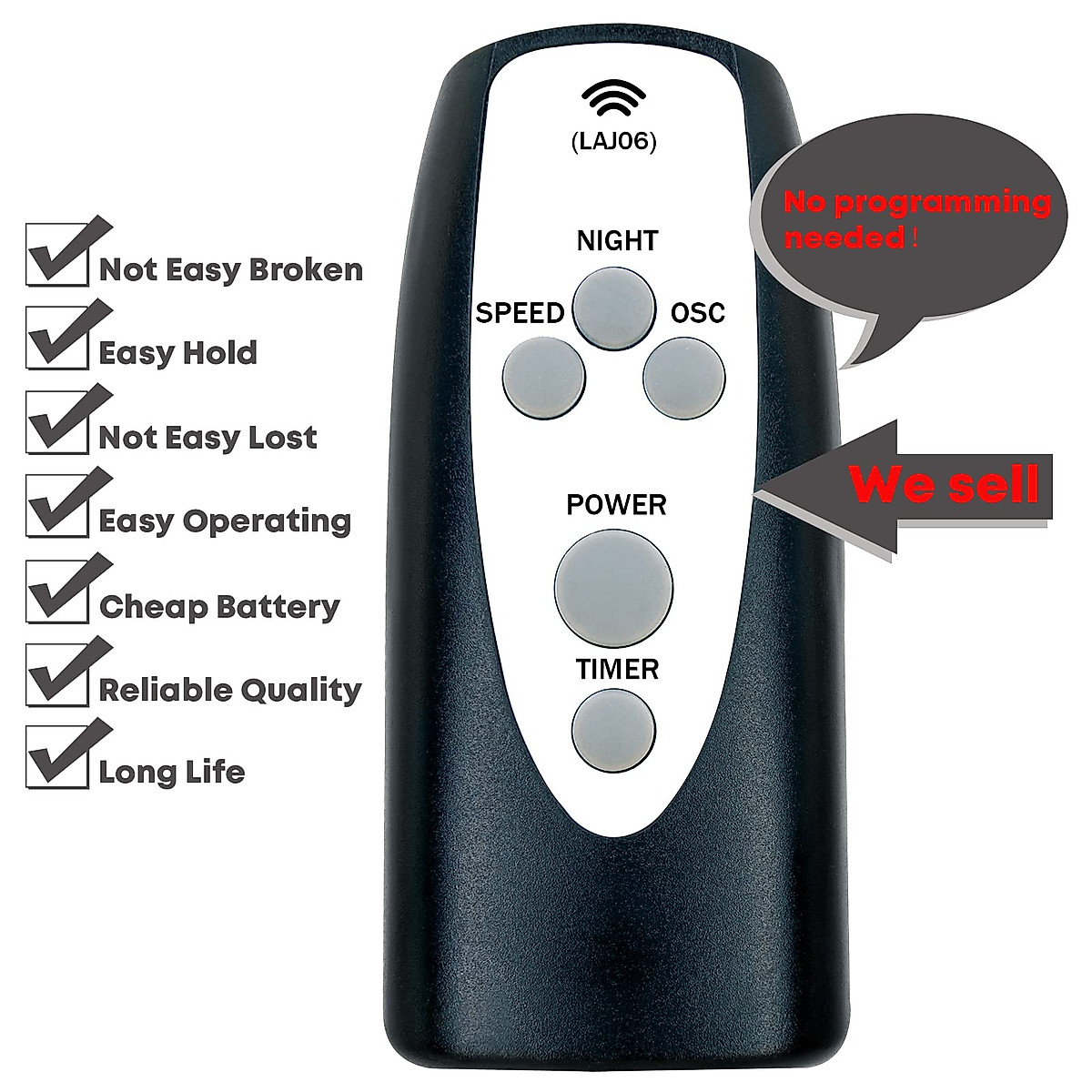 Replacement Remote Control for Lasko Household Tower Fan T42951