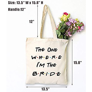 Bride Gift,The One Where I'm the Bride,Engagement Gift,Bride to Be Gift,Newly Engaged,Bridal Shower Gifts,Bachelorette Party Gifts,Friends TV Show,Reusable Grocery Bag Shoulder Bag Shopping Bag Tote Bag Gift