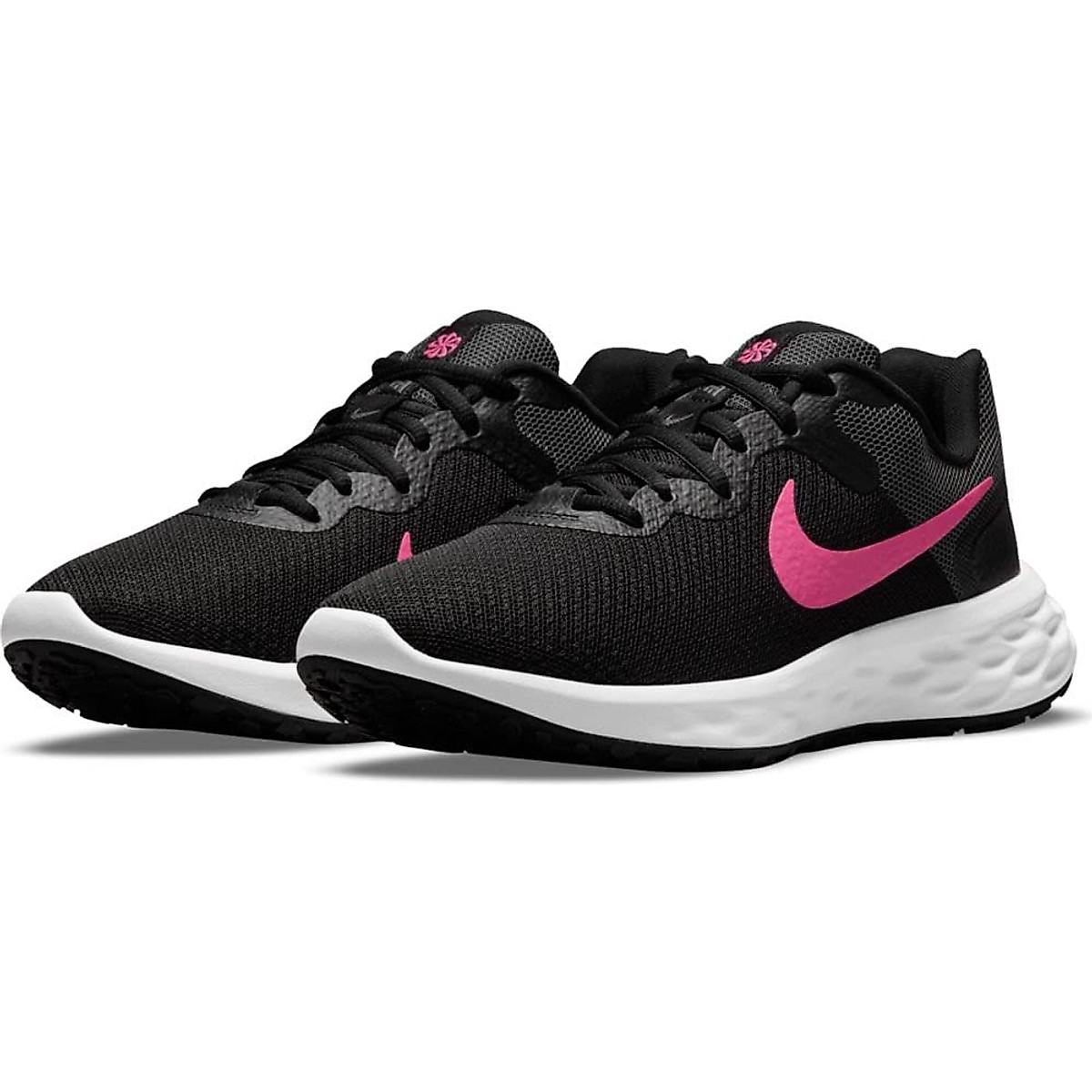 NIKE Women's Race Running Shoe, Black Hyper Pink Iron Grey, 7.5
