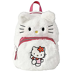 Ohjijinn Kawaii Backpack Cute Plush Bag, Anime Backpack Cartoon Schoolbag, Plush Backpack Mini Backpacks for Girls (White)