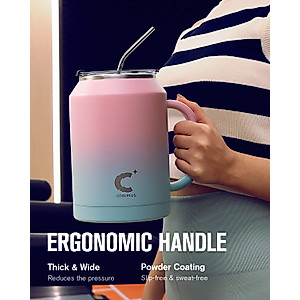 Coolplus Tumbler with Handle 50 oz Mug, Large Stainless Steel Travel Insulated Water Cup with 2-in-1 Lid and Straw, Double Wall Metal Keep Cold 36 hrs, Sweet Proof BPA-Free，Sweet Candy