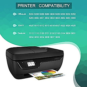 GREENBOX Remanufactured Ink Cartridge 63 Black Replacement for HP 63 63XL for HP OfficeJet 3830 5255 5258 Envy 4520 4512 4513 4516 DeskJet 1112 1110 3630 3632 3634 2130 2132 Printer (2 Black)