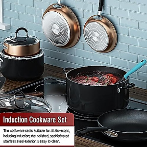 Cook N Home Saute Fry Pan, 12-inch, Green