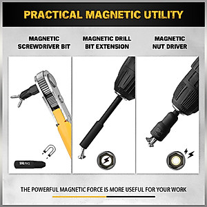 ELEAD 47-Piece Magnetic Nut Driver & Screwdriver Bit Set - Strong Magnetic Nut Drivers for Impact Drill, Power Nut Driver, Screwdriver Bit, Mini Ratcheting Wrench, Drill Bit Extension & Socket Adapter