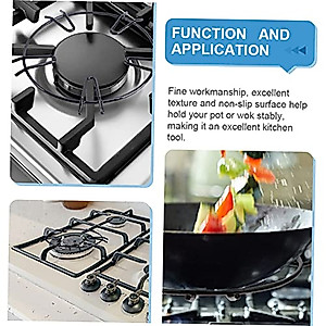 VILLCASE Shelf for Stove Iron Shelf Brackets Tool Stand 4pcs Non- Pot Rack Wok Accessories Gas Stove Support Gas Stove Accessory Black Iron Gas Stoves Tool Pan Holder Oven Accessories