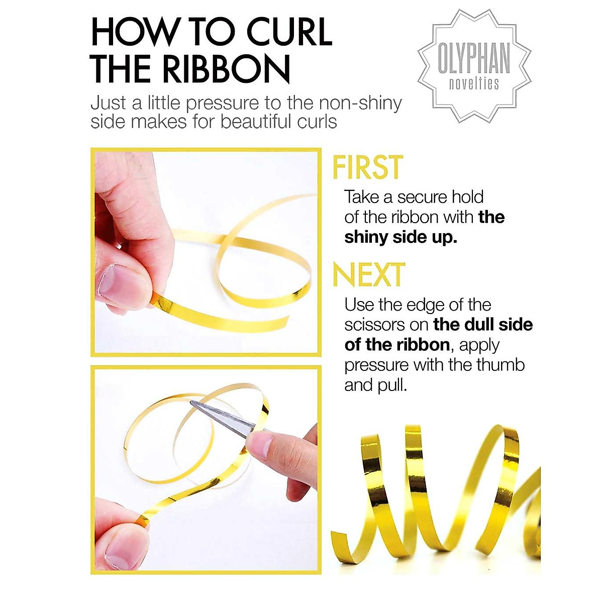 Curling Ribbon Christmas Holiday Gift Ribbons Xmas Set 3 Rolls Red Green Silver Curly Thin Metallic Holidays Gifts Wrapping & Decoration