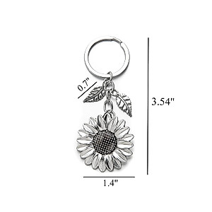 PHAETON 20PCS Sunflower Keychain Sunflower Key Ring Flower Keychain For Birthday Summer Party Wedding School Reward Sunflower Party Favor Bridesmaids Gift