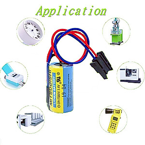 DSONE 2PCS MR-BAT ER17330V3.6V 1700mAh PLC Battery with Plug for FANUC CNC System, BLUE