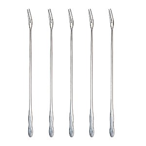 Extra Long Pickle Fork 12.6 inches, 5 Pcs Long Handle Olive Fork, Stainless Steel Cocktail Forks, Prong Pickle Picker, Pickle Grabber, Long Dessert Forks, Long Fruit Fork, 5 pieces