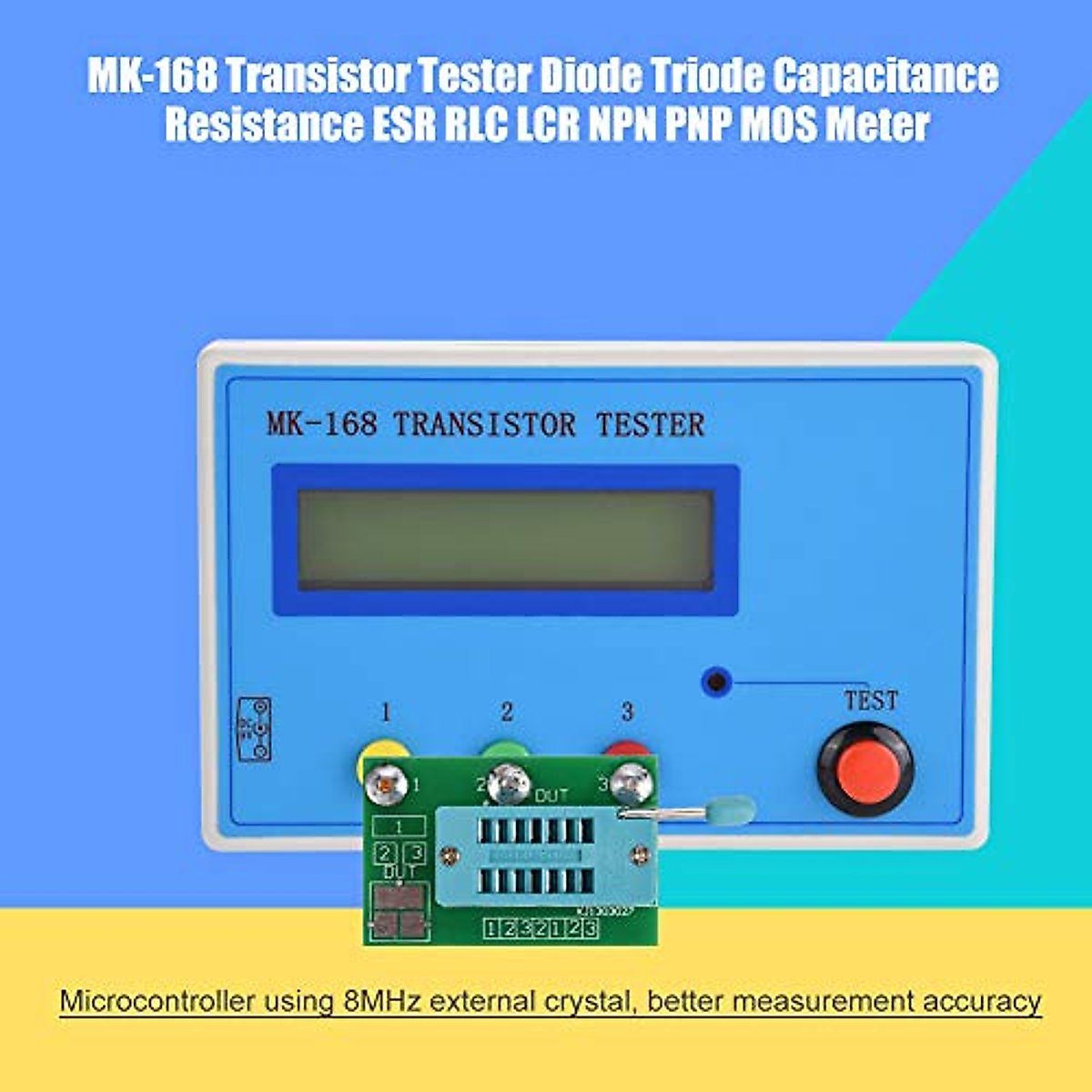 Mk-168 Transistor Tester-ESR Meter MK-168 Transistor Tester Diode Triode Capacitance Proof ESR RLC LCR NPN PNP MOS Meter