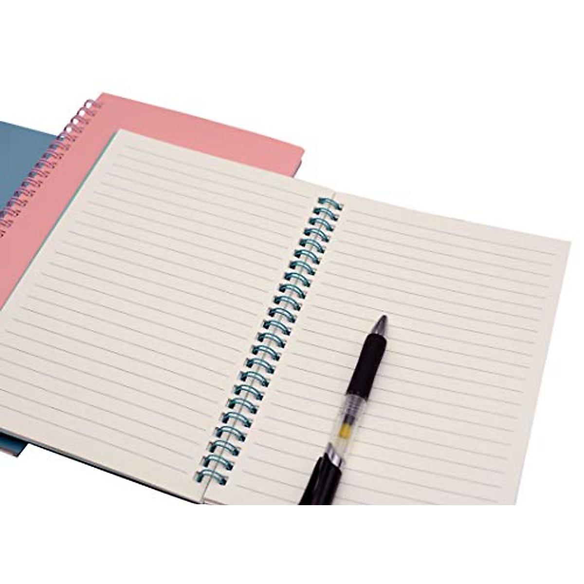 Yansanido Red Cover Spiral Notebook, 4 Pcs A5 Thick Plastic Hardcover 8mm Ruled 80 Sheets -160 Pages Journals for Study and Notes (Ruled-4pcs Wine Red, A5)