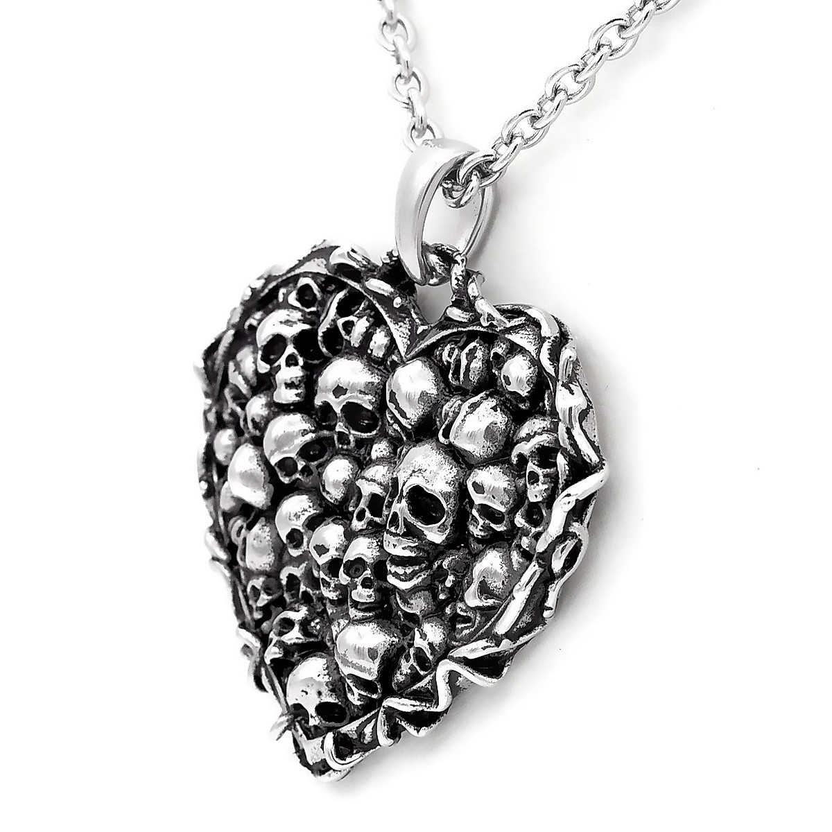 Controse Silver-Toned Stainless Steel Captivated Souls Heart Necklace