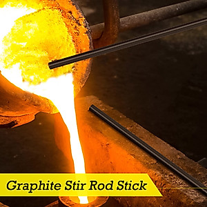 Lounsweer 3 Pcs Graphite Rod 0.5"OD x 12"L Crucible Graphite Stir Rod Stick Long Carbon Stirring Rod for Melting Casting Refining Gold Silver Copper High Temperature Glass