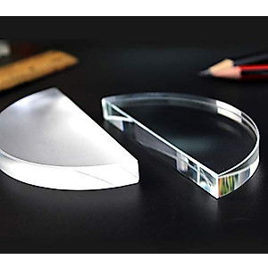 Optical Glass Semicircle Lens Physical Teaching Equipment 2pcs