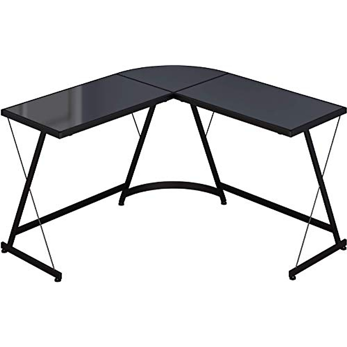 Le Crozz L-Shape Corner Desk Computer Gaming Desk Table, Black