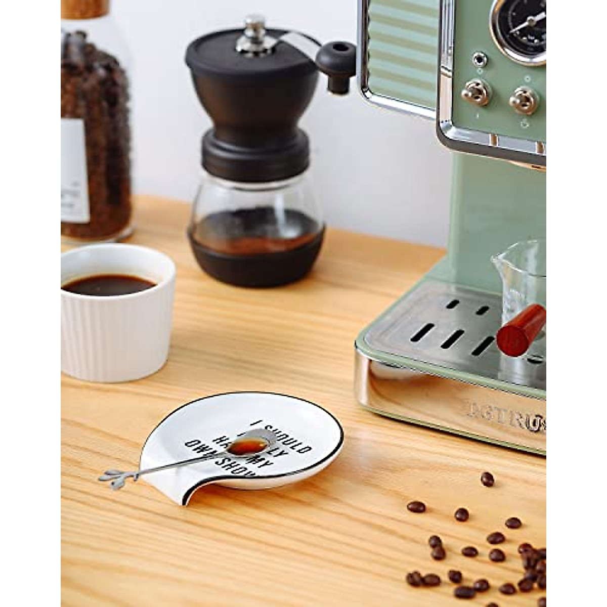 YMASINS Coffee Spoon Rest, Spoon Rest for Stove Top, Ceramic Spoon Holder for Stove Top, Utensil Rest for Kitchen Counter, Premium White Spoon Rest for Spoon, Ladles, Spatula, 2pcs