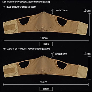 Tactical Shooting Mask Outdoor Breathable Elastic Soft Mask Tactical Free Ears Face Protective Airsoft Combat Mask-M/L