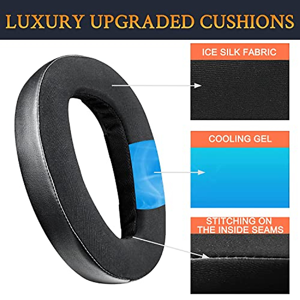 SOULWIT Cooling Gel Earpads Replacement for Sennheiser GSP500, GSP550, GSP600, GSP 670 Gaming Headset, Ear Pads Cushions for EPOS H6 Pro, GSP601, GSP602 Headphones