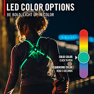 COAST LH150 Version 2.0 Rechargeable LED Hi-Vis Lighted Vest, 6+ Color Modes, Reflective, One Size Fits Most with *New & Improved 18 Hour RUNTIME*