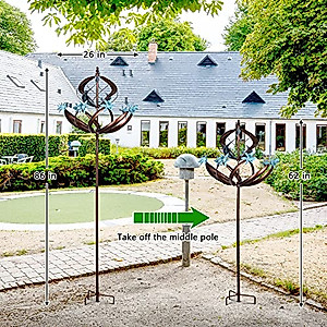 WinWindSpinner Outdoor Metal Wind Spinners for Yard Garden - Kinetic Yard Garden Wind Spinner, Gifts for Birthday, Mother's Day, Anniversary, Housewarming, Christmas (W26 x H86)