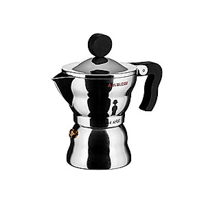 Alessi AAM33 by Alessandro Mendini Stovetop Espresso Maker, 1 Cup, Black