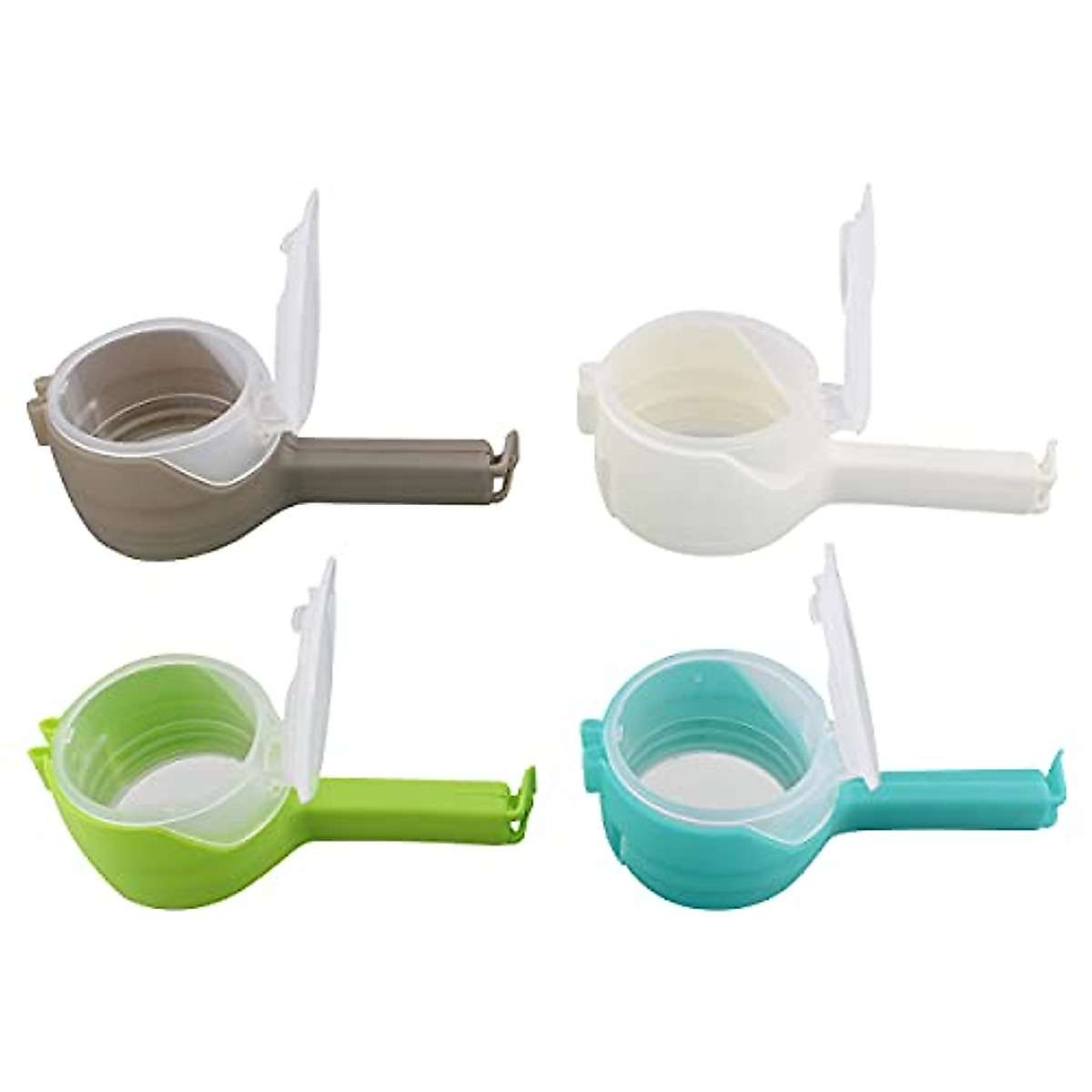 7Penn Bag Clips for Food Set - 4pk Food Clips to Seal Pour Food Storage Bag Clip with Spout for Cereal, Snacks, and More