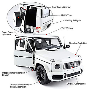 RASTAR Off-Road Remote Control Car, 1:14 Mercedes-AMG G63 R/C Off-Roader Toy Car, Doors Open/Working Lights - White/2.4Ghz
