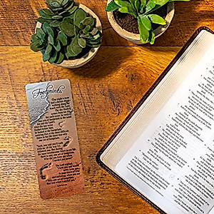 Footprints Inspirational Poem Sandy Waves Cardstock Bookmarks, Pack of 12