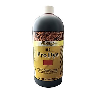 Fiebing's Pro Dye - Red 32oz - Professional Oil Dye for Dying Leather