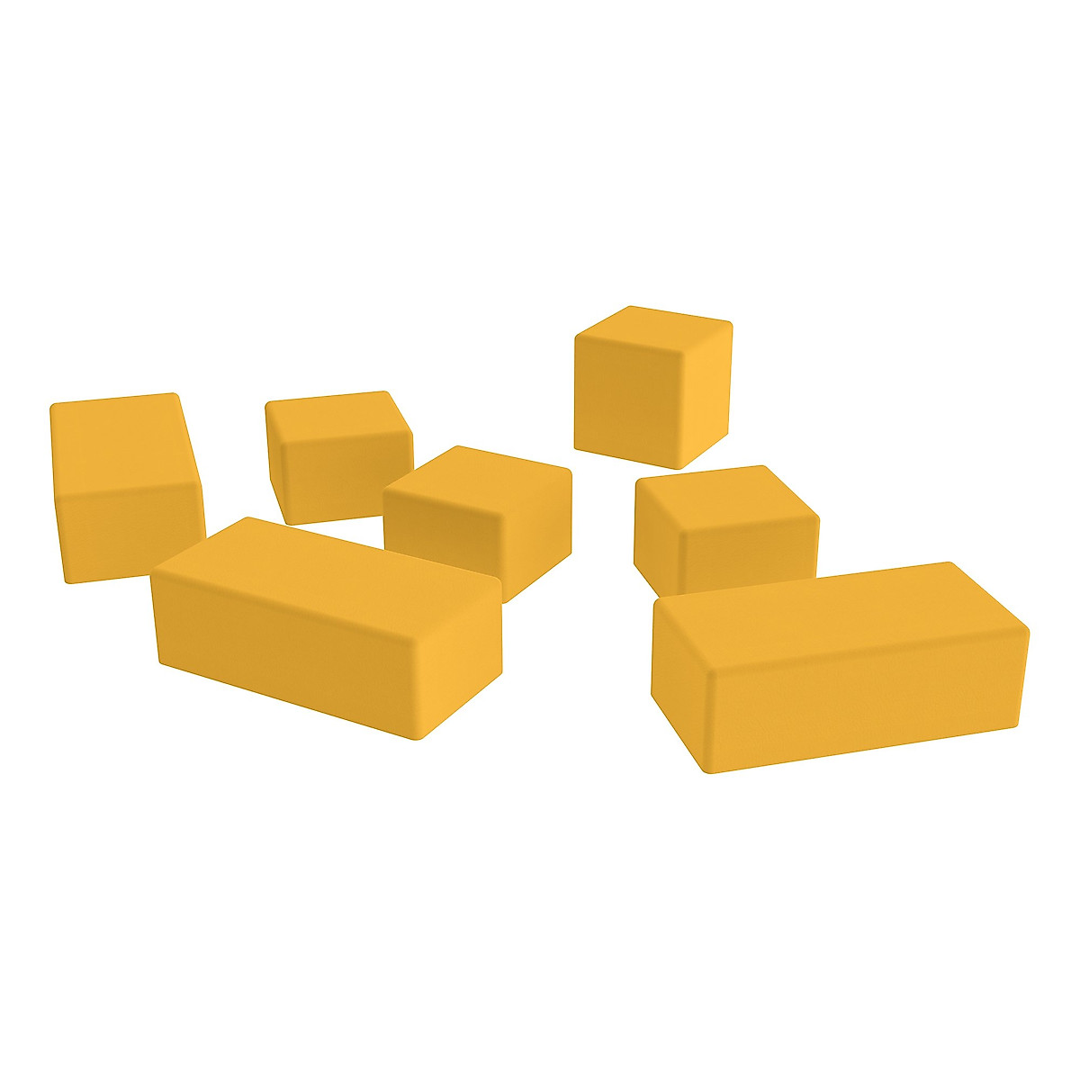 Sprogs 12" H Structured Rectangle Stool -Flexible Modular Collaborative Soft Seating for Office, Home, Lounge and School Classrooms with Durable Frame -Yellow