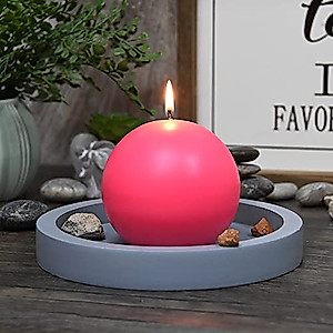 Zest Candle 2-Piece Ball Candles, 4-Inch, Hot Pink