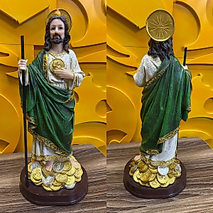 GUANG Rome Series St. Judas Statue Stepping on Money and Crutches Room Decorations Religious Gifts