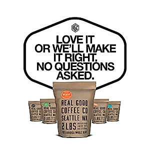 Real Good Coffee Company - Whole Bean Coffee - Breakfast Blend Light Roast Coffee Beans - 2 Pound Bag - 100% Whole Arabica Beans - Grind at Home, Brew How You Like