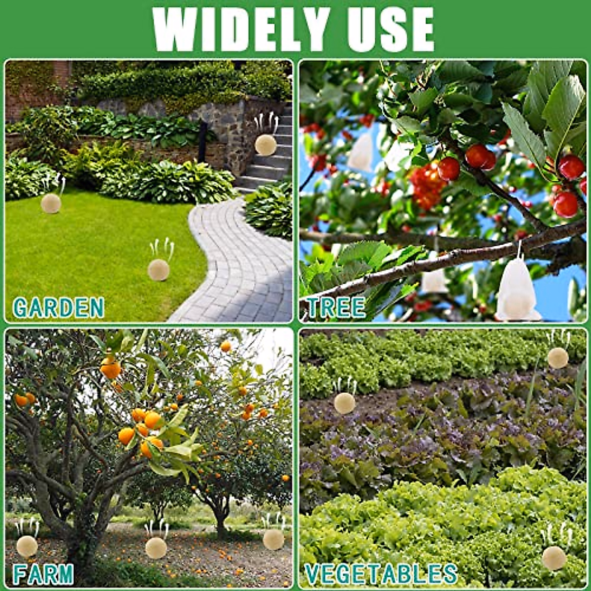 Deer Repellent, 12Pack Natural Deer Stopper Repellent, Rabbit Repellent Powerful Deer Deterrent for Outdoor Garden Plant Tree Yard, Safe for Deer and Plants