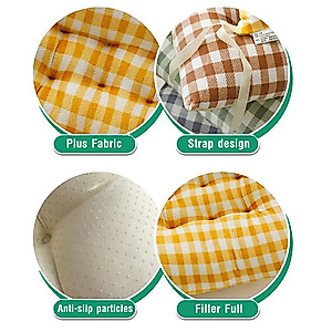 Chair Cushions for Dining Chairs 4 Pack - Kitchen Chair Cushions Set of 4, Non-Slip Seat Cushion Chair Pads, Dining Room Chair Cushions for Kitchen Room Decor 2" Thickness (Yellow, 4)