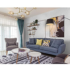 Boeoanay 16"x 400" Marble Wallpaper Granite Grey White Vinyl Film Self Adhesive Removable Peel and Stick Countertop Paper Decorative Furniture Cabinet Waterproof