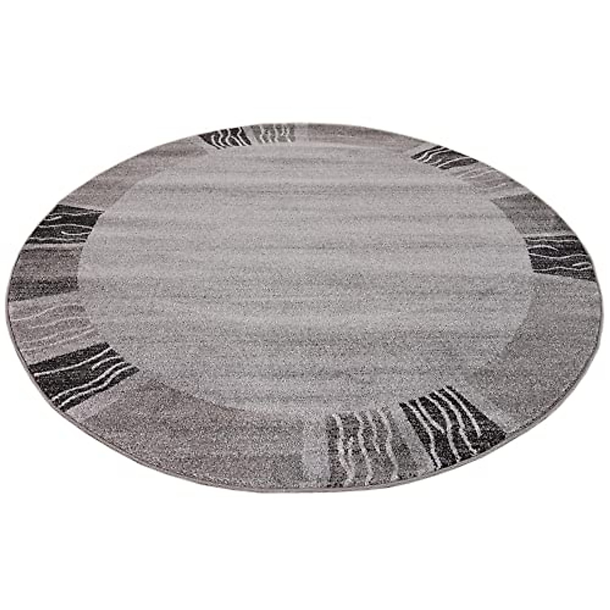 Rugs.com Angelica Collection Rug – 6 Ft Round Light Gray Medium Rug Perfect for Kitchens, Dining Rooms