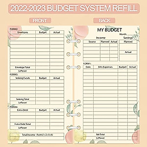 2023-2024 Weekly & Monthly Planner,A6 Budget System Refill for Budget Binder Cover,6 Hole Budget Planner Money Envelopes Organizer for Wallet,Binder Money Organizer for Cash(A)