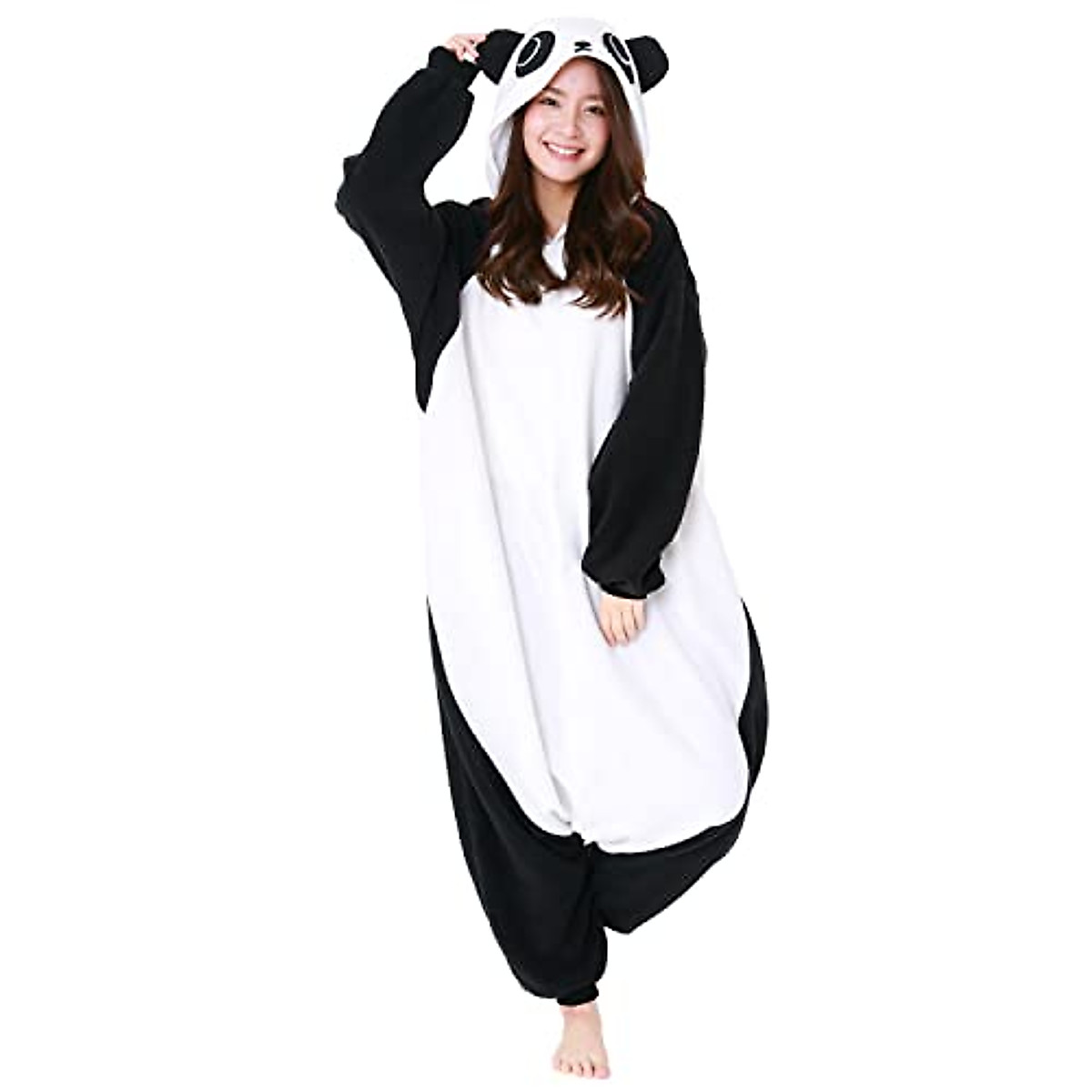 SAZAC Panda Kigurumi - Onesie Jumpsuit Halloween Costume (One Size)